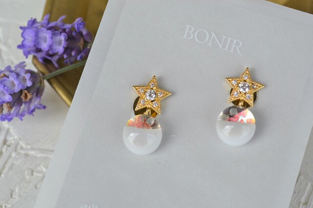 mizore+star GD (イヤリング） | iichi ハンドメイド・クラフト作品・手仕事品の通販