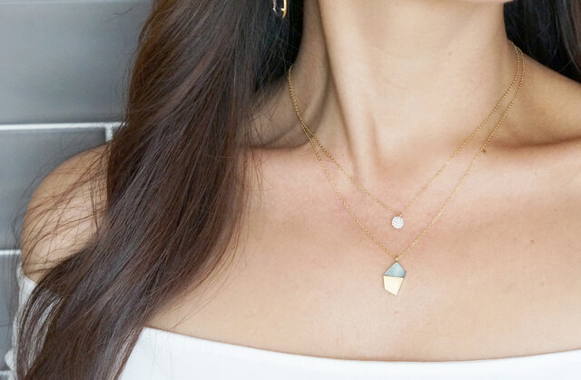 【14KGF】Tiny Round CZ Pave Necklace | iichi ハンドメイド・クラフト作品・手仕事品の通販