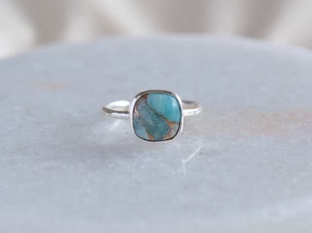 copper amazonite ring コッパーアマゾナイト シルバーリング silver925 | iichi ハンドメイド・クラフト作品・手仕事品の通販