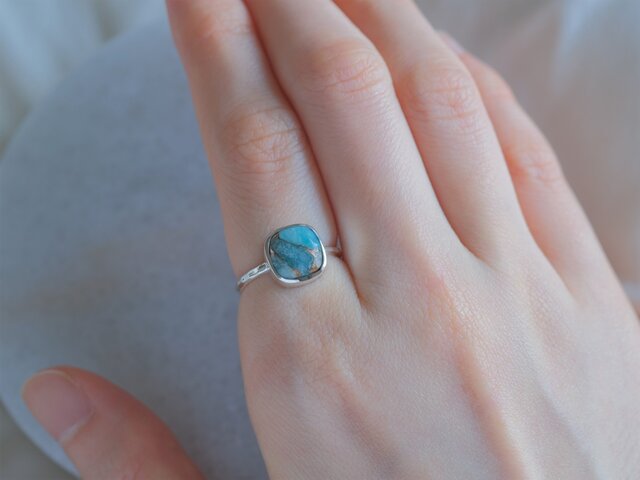 copper amazonite ring コッパーアマゾナイト シルバーリング silver925 | iichi ハンドメイド・クラフト作品・手仕事品の通販