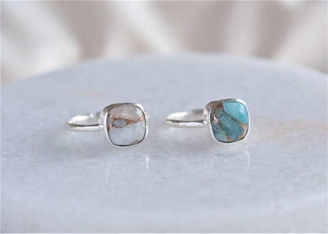 copper calcite ring コッパーカルサイト シルバーリング silver925 | iichi 日々の暮らしを心地よくするハンドメイドやアンティークのマーケットプレイス