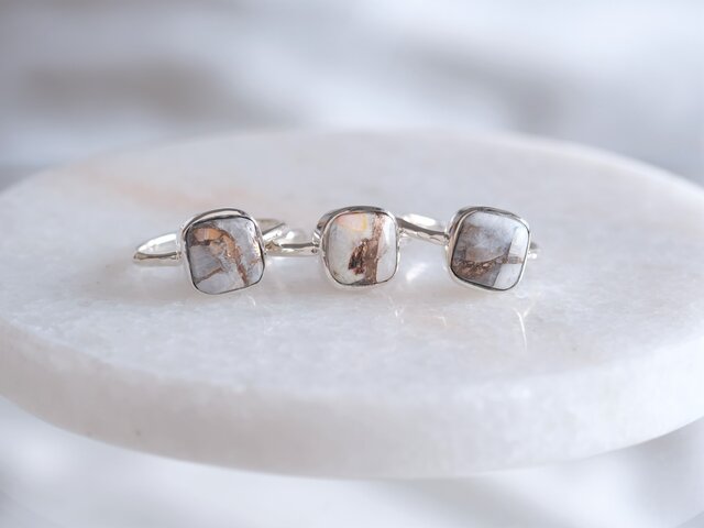 copper calcite ring コッパーカルサイト シルバーリング silver925 | iichi 日々の暮らしを心地よくするハンドメイドやアンティークのマーケットプレイス