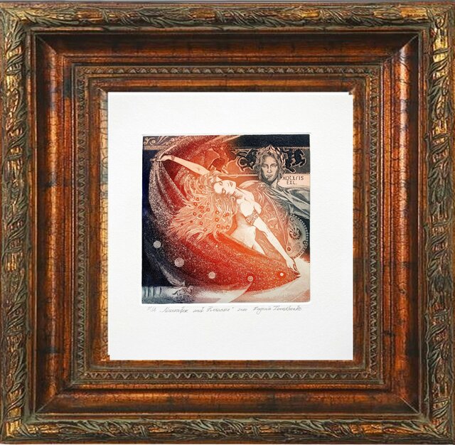 144・Eugenia Timoshenko作『Alexander and Roxanne』エロティック蔵書票 | iichi ハンドメイド ...