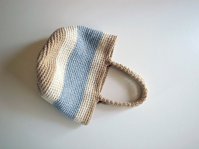 麻ひもバッグ IceBlue | iichi ハンドメイド・クラフト作品・手仕事品の通販