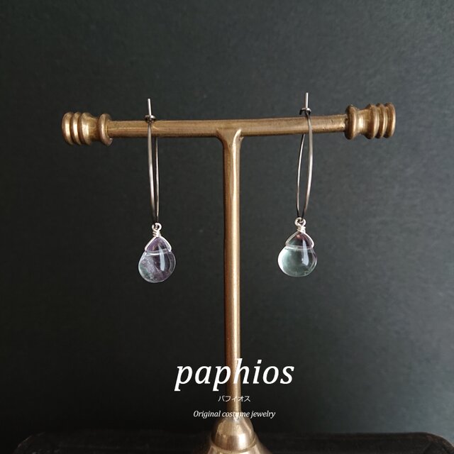 《ステンレスピアス》fluorite | iichi ハンドメイド・クラフト作品・手仕事品の通販