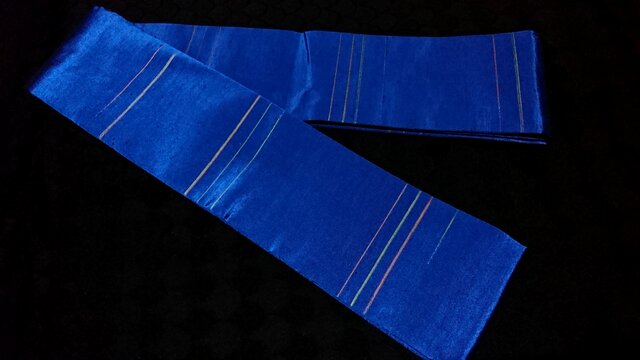 創作帯☆角帯 玉虫たてストライプ 巾約12cm | iichi ハンドメイド・クラフト作品・手仕事品の通販