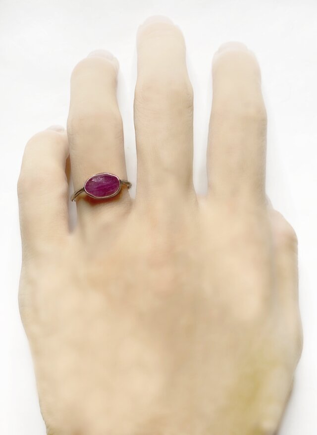 一点もの k18 Ruby FF リング /受注制作 | iichi ハンドメイド・クラフト作品・手仕事品の通販
