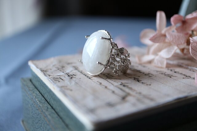 Silver ring「One morning scene」(Moonstone) | iichi ハンドメイド・クラフト作品・手仕事品の通販