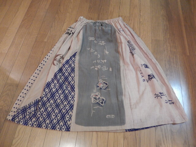 初秋に値下げ☆手ぬぐいリメイク☆柿渋染で楽しい涼しい毎日スカート77cm | iichi ハンドメイド・クラフト作品・手仕事品の通販