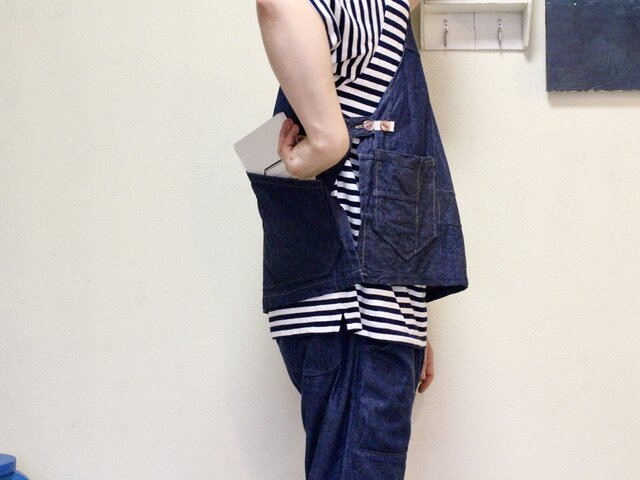 DENIM POJAGI APRONVEST | iichi ハンドメイド・クラフト作品・手仕事品の通販