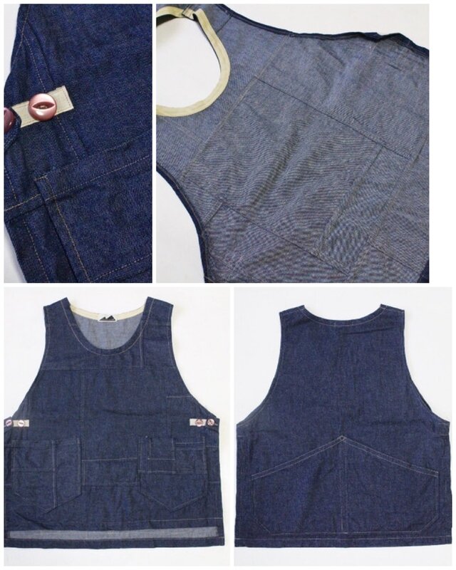 DENIM POJAGI APRONVEST | iichi ハンドメイド・クラフト作品・手仕事品の通販