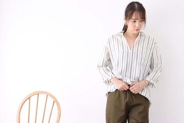リネンスキッパーシャツ ストライプ No.192 | iichi ハンドメイド・クラフト作品・手仕事品の通販
