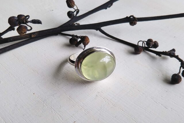 prehnite silver ring | iichi ハンドメイド・クラフト作品・手仕事品の通販