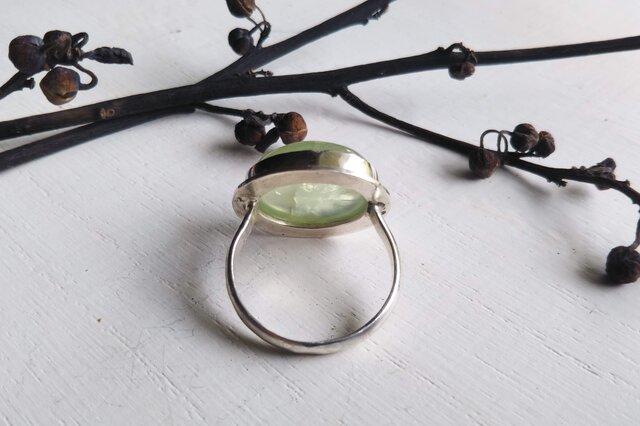 prehnite silver ring | iichi ハンドメイド・クラフト作品・手仕事品の通販