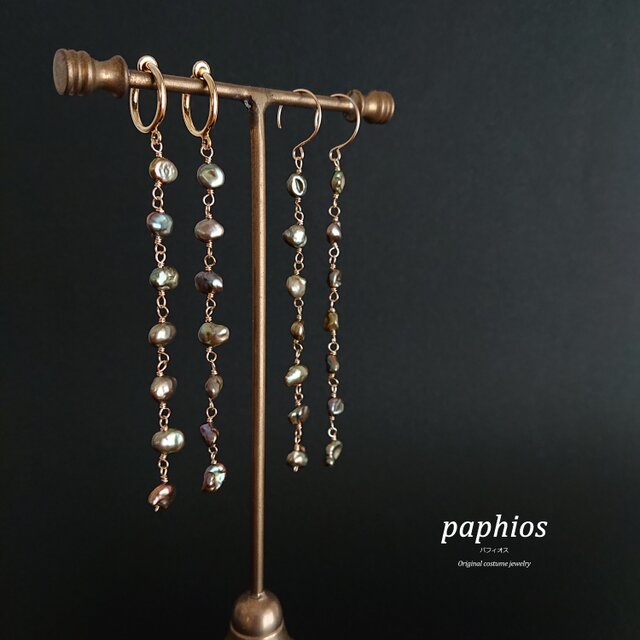 Long swing / keshi pearl green | iichi ハンドメイド・クラフト作品・手仕事品の通販