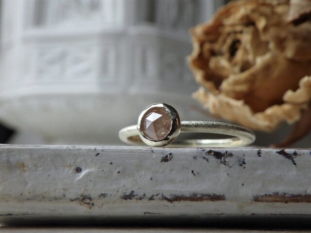 1点もの K10ローズカットダイア0.26ctのリング | iichi ハンドメイド・クラフト作品・手仕事品の通販