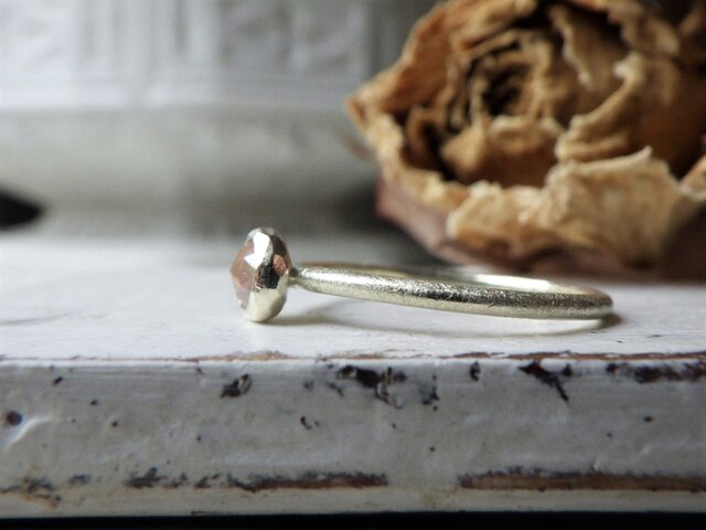 1点もの K10ローズカットダイア0.26ctのリング | iichi ハンドメイド・クラフト作品・手仕事品の通販