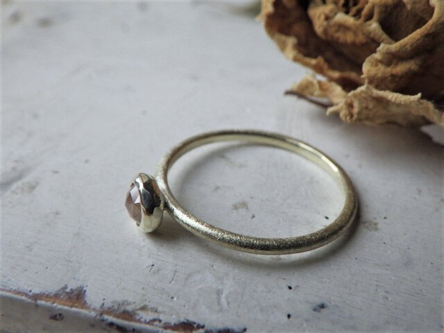 1点もの K10ローズカットダイア0.26ctのリング | iichi ハンドメイド・クラフト作品・手仕事品の通販