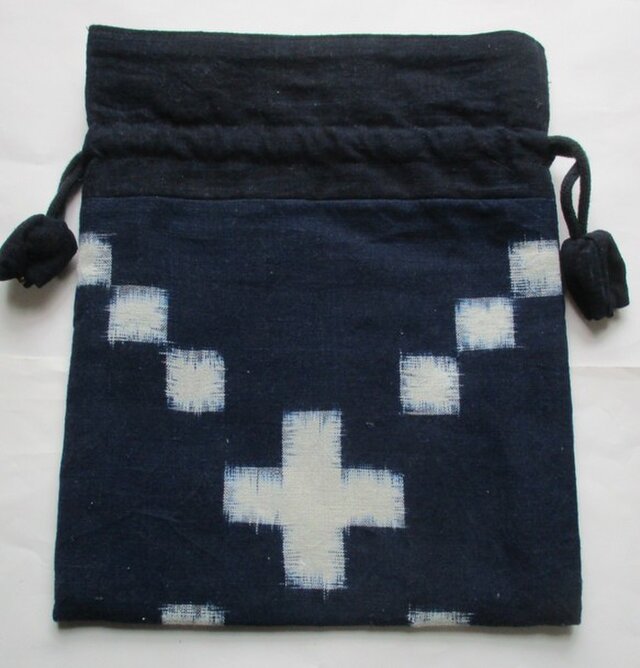 5831 久留米の絵絣で作った巾着袋 ＃送料無料 | iichi ハンドメイド・クラフト作品・手仕事品の通販