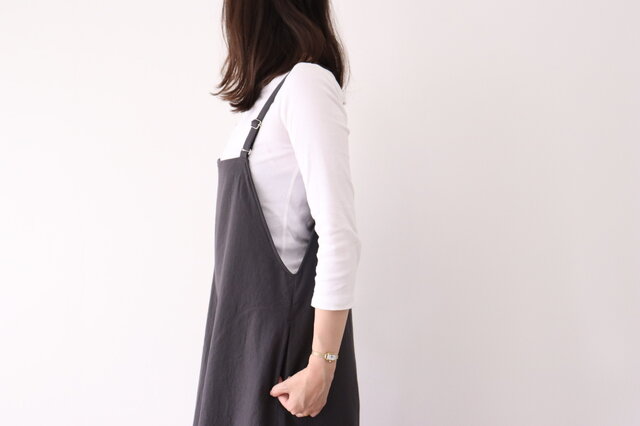 柔らかコットンのワイドサロペットパンツ MLサイズ No.183 | iichi ハンドメイド・クラフト作品・手仕事品の通販