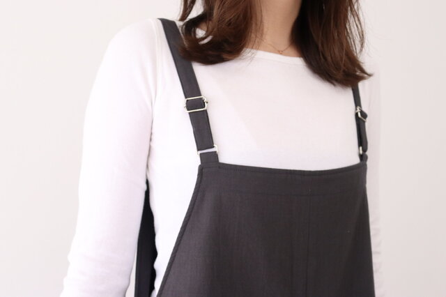 柔らかコットンのワイドサロペットパンツ MLサイズ No.183 | iichi ハンドメイド・クラフト作品・手仕事品の通販