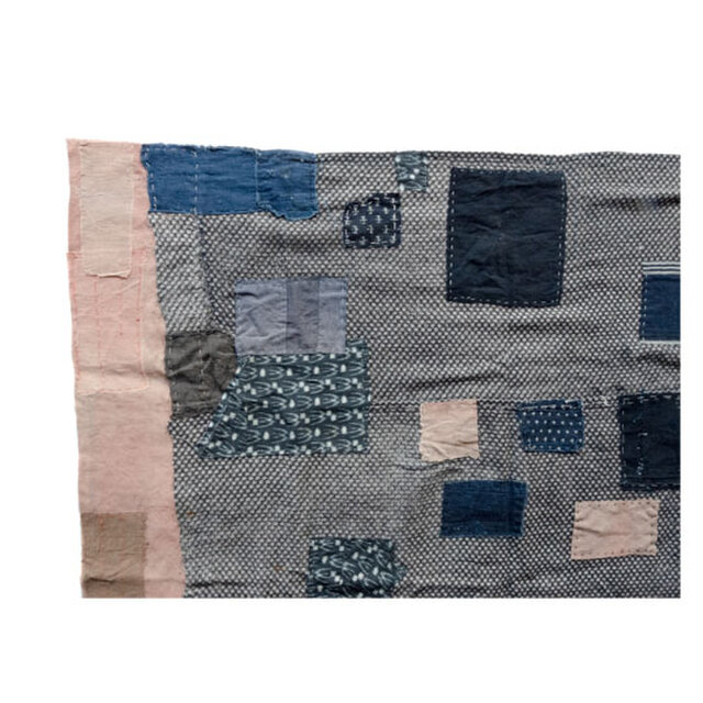 BORO original fabric brown kasuri indigo blue patches 01 | iichi ハンドメイド・クラフト作品・手仕事品の通販