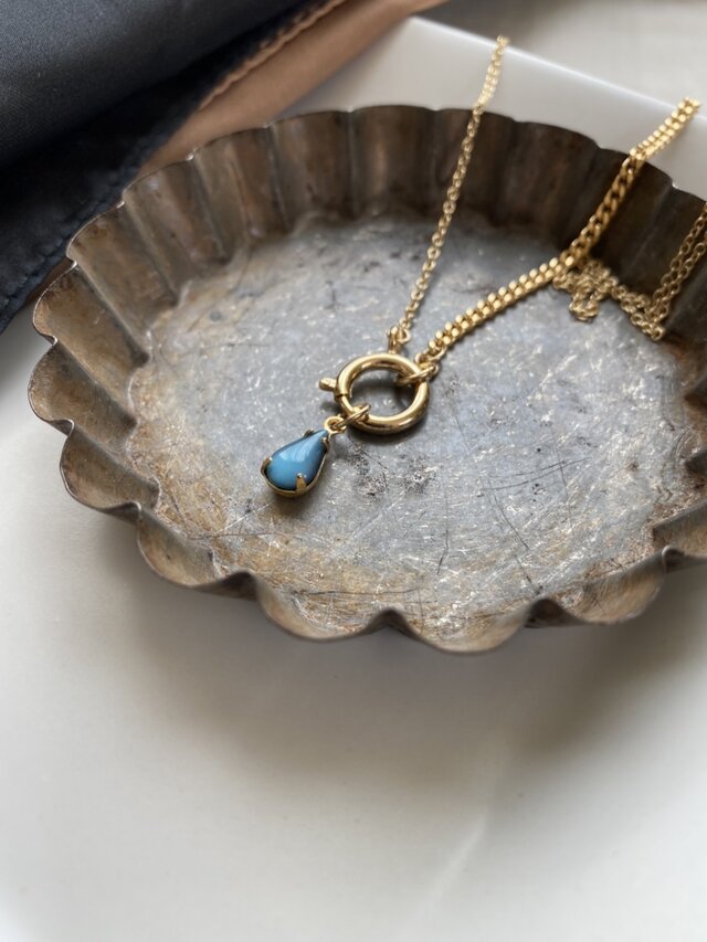 Vintageラインストーン アクアブラック 70cm | iichi ハンドメイド・クラフト作品・手仕事品の通販