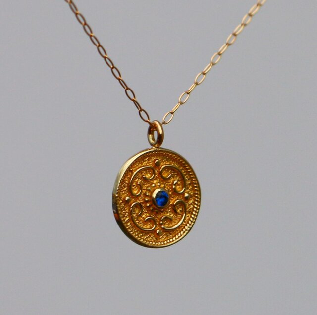 古代スタイル＊天然サファイア ネックレス 14KG | iichi ハンドメイド・クラフト作品・手仕事品の通販