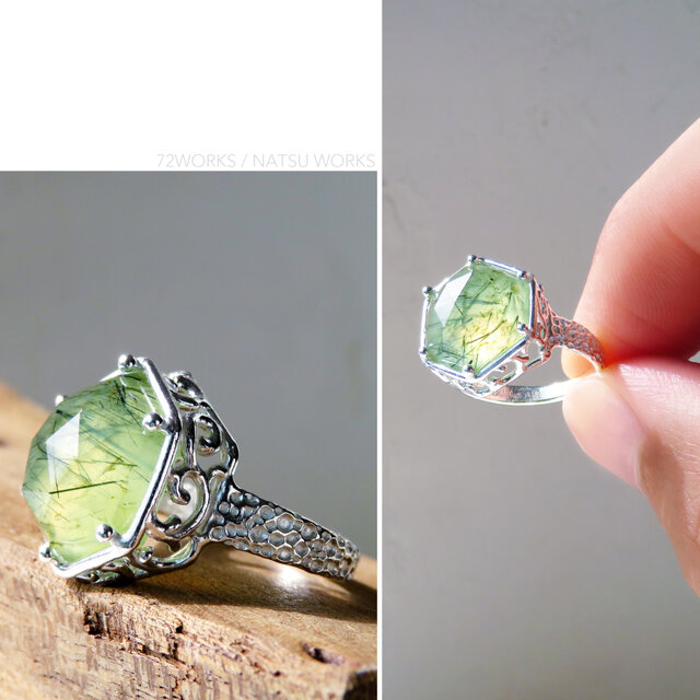 プレナイト リング ＊ Prehnite Ring | iichi 日々の暮らしを心地よくするハンドメイドやアンティークのマーケットプレイス
