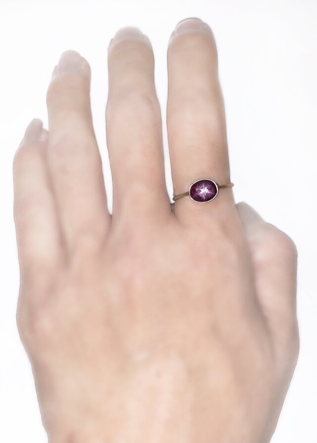 一点もの k18 Star Ruby FF リング No.5/ 受注制作 | iichi ハンドメイド・クラフト作品・手仕事品の通販