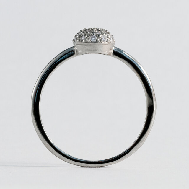 SV925(RH) キュービックジルコニア リング カボション / パヴェ | iichi ハンドメイド・クラフト作品・手仕事品の通販