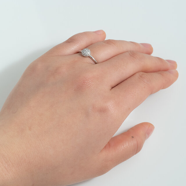 SV925(RH) キュービックジルコニア リング カボション / パヴェ | iichi ハンドメイド・クラフト作品・手仕事品の通販