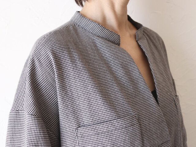 千鳥柄のゆったりワンピース No.196 | iichi 日々の暮らしを心地よくするハンドメイドやアンティークのマーケットプレイス