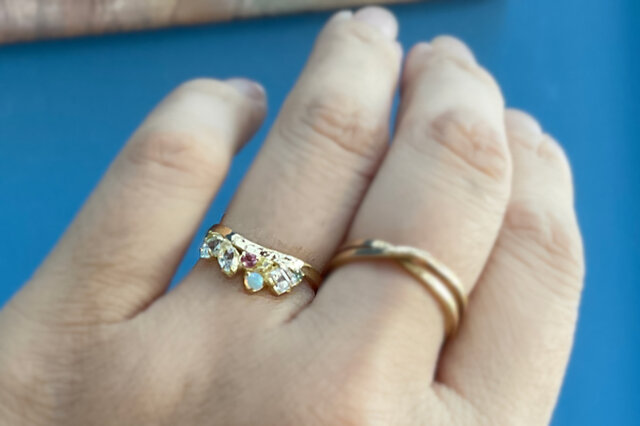 tiara ring [K18YG V-shaped] | iichi ハンドメイド・クラフト作品・手仕事品の通販