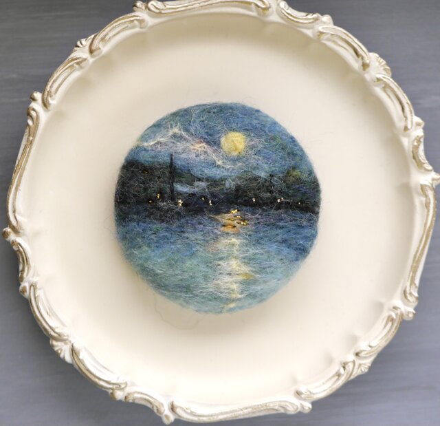 【展示のみ】羊毛フェルト F.ZONARO 「moonlight 」 | iichi ハンドメイド・クラフト作品・手仕事品の通販