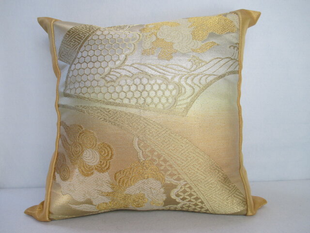 u34 裏地付 帯 クッションカバー(座布団.毛布)ファスナー 40x40cm | iichi ハンドメイド・クラフト作品・手仕事品の通販