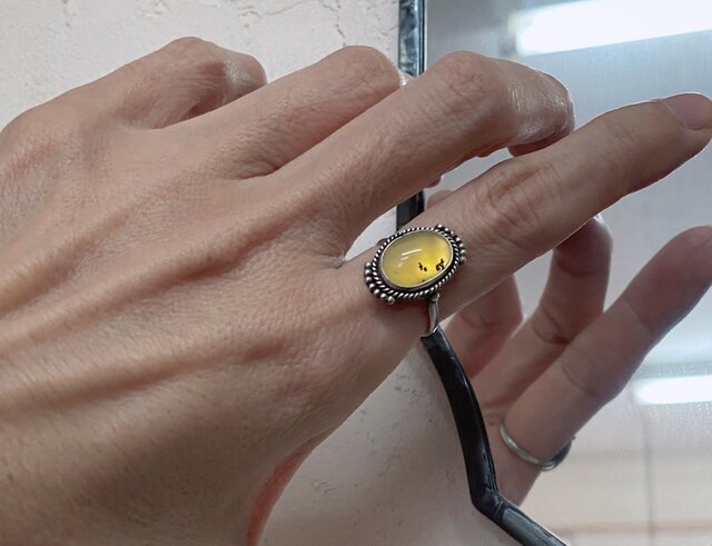 Yellow Opal ring #11 | iichi ハンドメイド・クラフト作品・手仕事品の通販