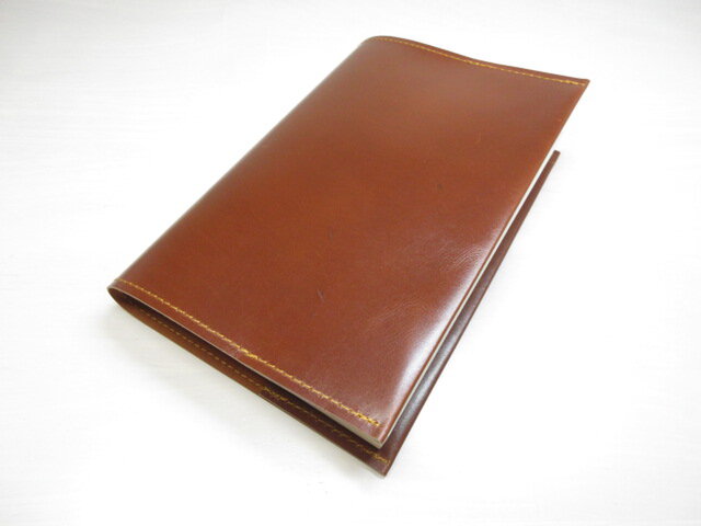 ハヤカワ文庫トールサイズ対応・ブラウン・ゴートスキン・一枚革のブックカバー・0608 | iichi ハンドメイド・クラフト作品・手仕事品の通販