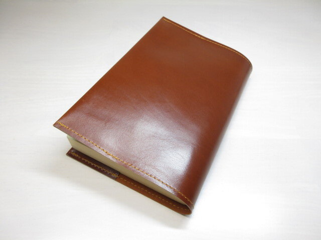ハヤカワ文庫トールサイズ対応・ブラウン・ゴートスキン・一枚革のブックカバー・0608 | iichi ハンドメイド・クラフト作品・手仕事品の通販