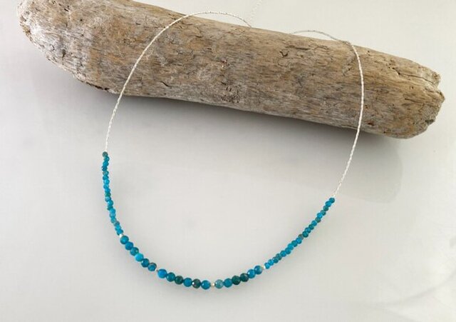 雪と氷のネックレス 純銀・アパタイト Karen Silver+Apatite Necklace | iichi ハンドメイド・クラフト作品・手仕事品の通販
