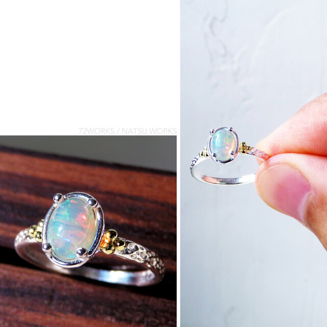 エチオピアオパール リング / Ethiopian Opal Ring … | iichi 日々の暮らしを心地よくするハンドメイドやアンティークのマーケットプレイス