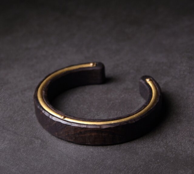 ＜受注制作＞黒檀のバングル メンズ レディース シンプル 0099 | iichi ハンドメイド・クラフト作品・手仕事品の通販