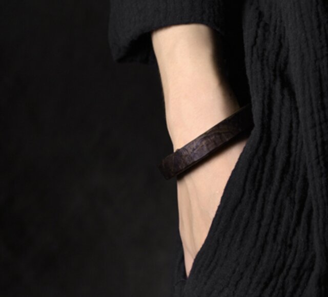 ＜受注制作＞黒檀のバングル メンズ レディース シンプル 0099 | iichi ハンドメイド・クラフト作品・手仕事品の通販