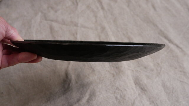 丸皿265 黒拭き漆 #0338 | iichi ハンドメイド・クラフト作品・手仕事品の通販