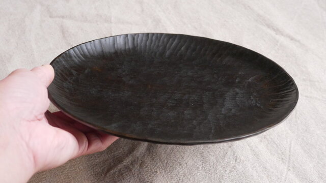 丸皿265 黒拭き漆 #0338 | iichi ハンドメイド・クラフト作品・手仕事品の通販