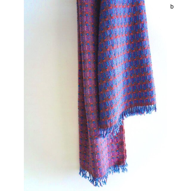 wool×cotton silk stole -red 2- | iichi ハンドメイド・クラフト作品・手仕事品の通販