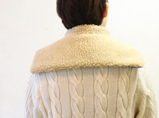 SheepBoa Attached collar c/#kinari シープボアのマフラー付け襟 | iichi ハンドメイド・クラフト作品・手仕事品の通販