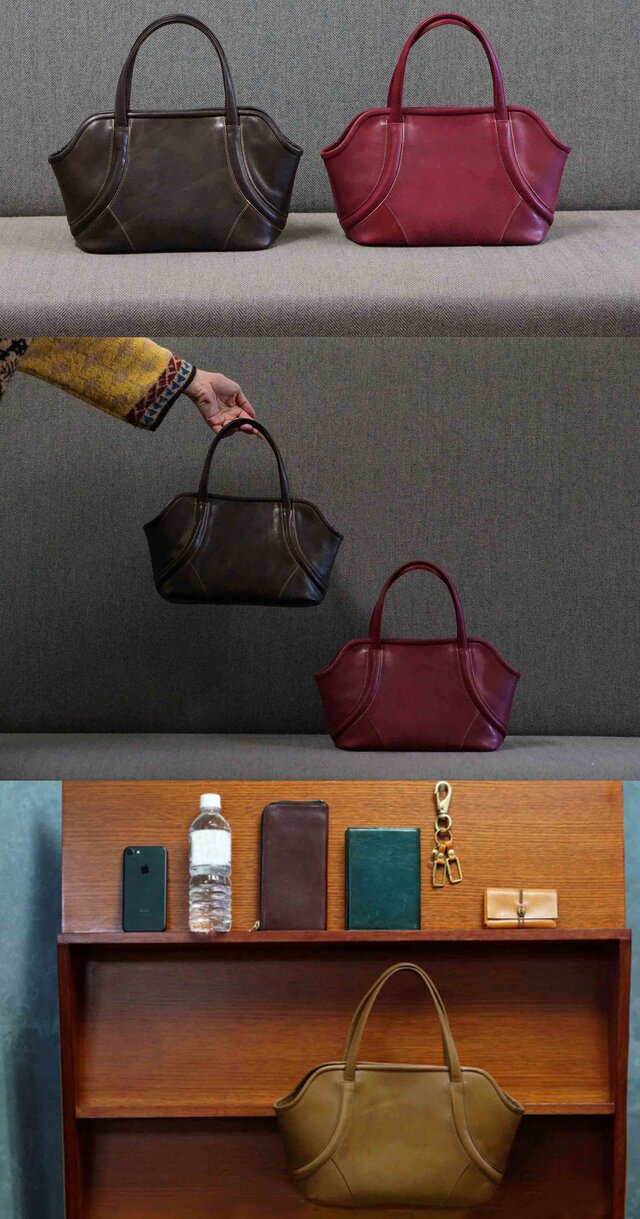 新作トートS#⁂サンプル価格品＃ESTRELA-wine | iichi ハンドメイド・クラフト作品・手仕事品の通販