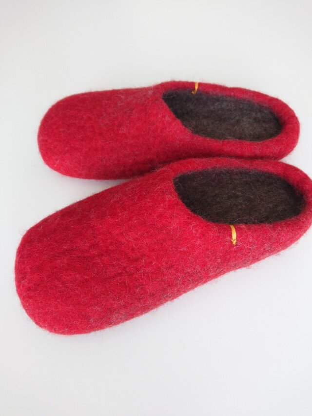 ⭐︎受注販売 ルームシューズ 赤 XS | iichi 日々の暮らしを心地よくするハンドメイドやアンティークのマーケットプレイス