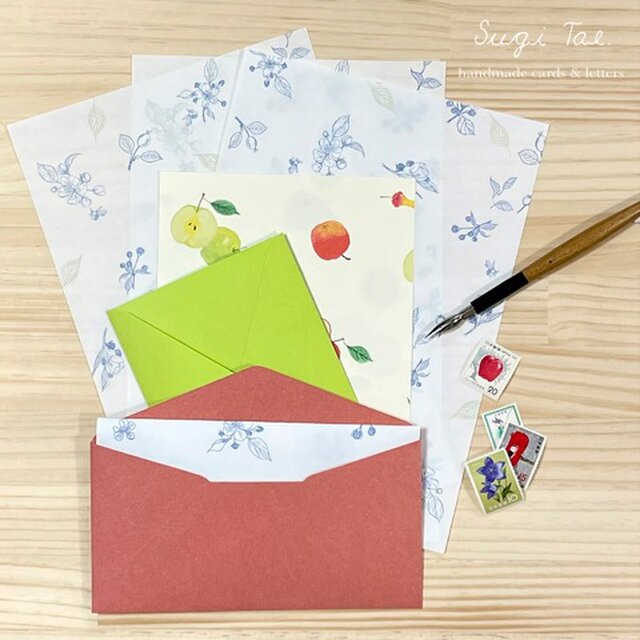 Apple letter 果実と花のレター | iichi ハンドメイド・クラフト作品・手仕事品の通販